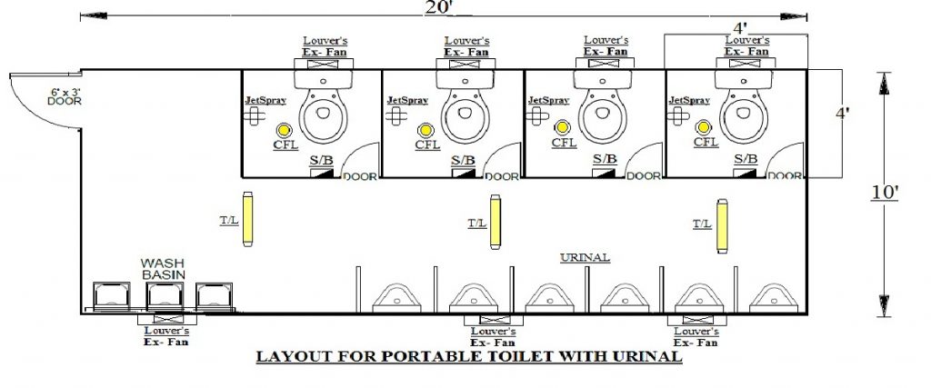 Porta Cabins, Portable Cabin, Office Cabin and Portable Toilet Layouts.